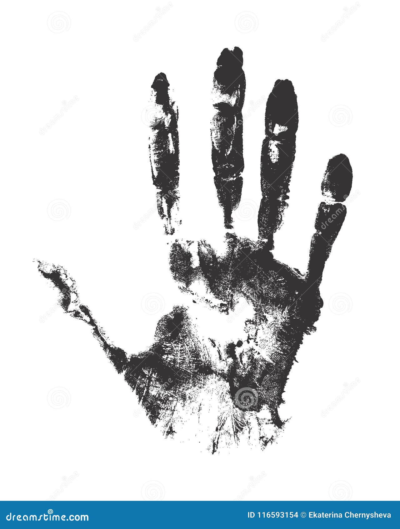 Vector Handprint Isolated on White Background Stock Vector ...