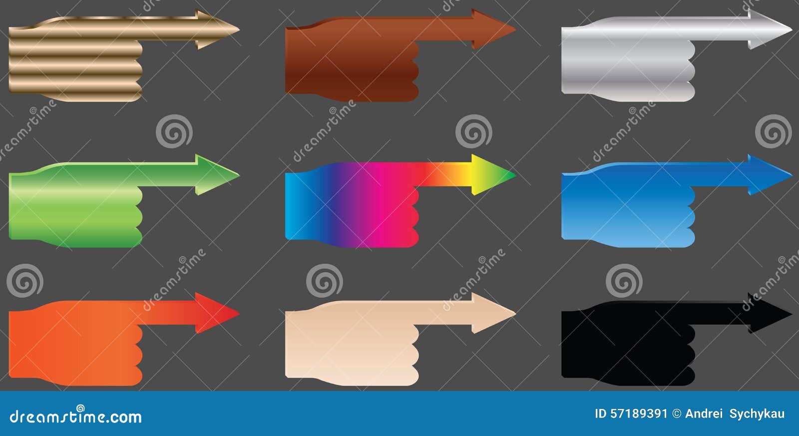 Vector hands - arrows stock vector. Illustration of wood - 57189391