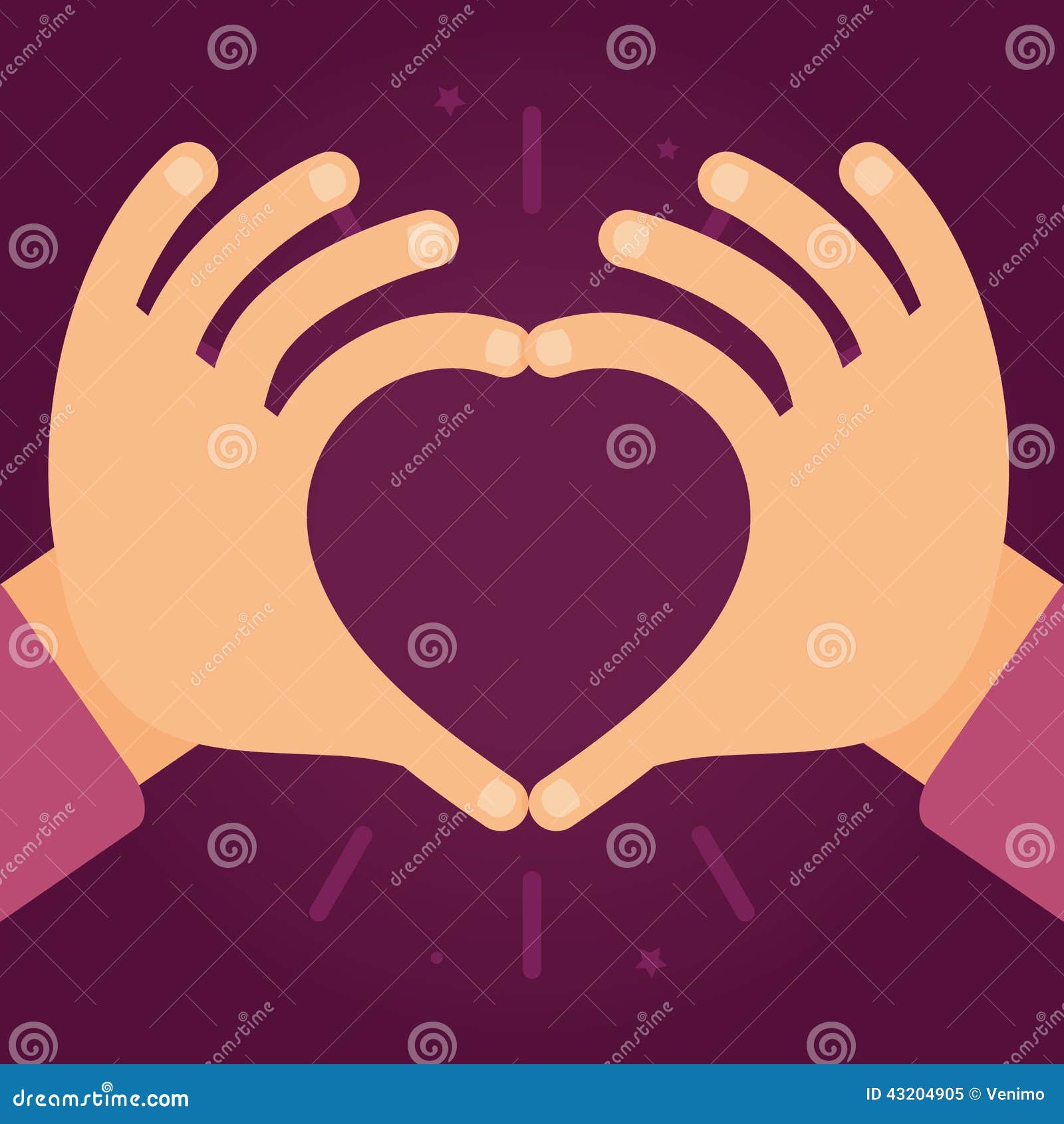 Vector Hands in the Form of Heart Stock Vector - Illustration of ...