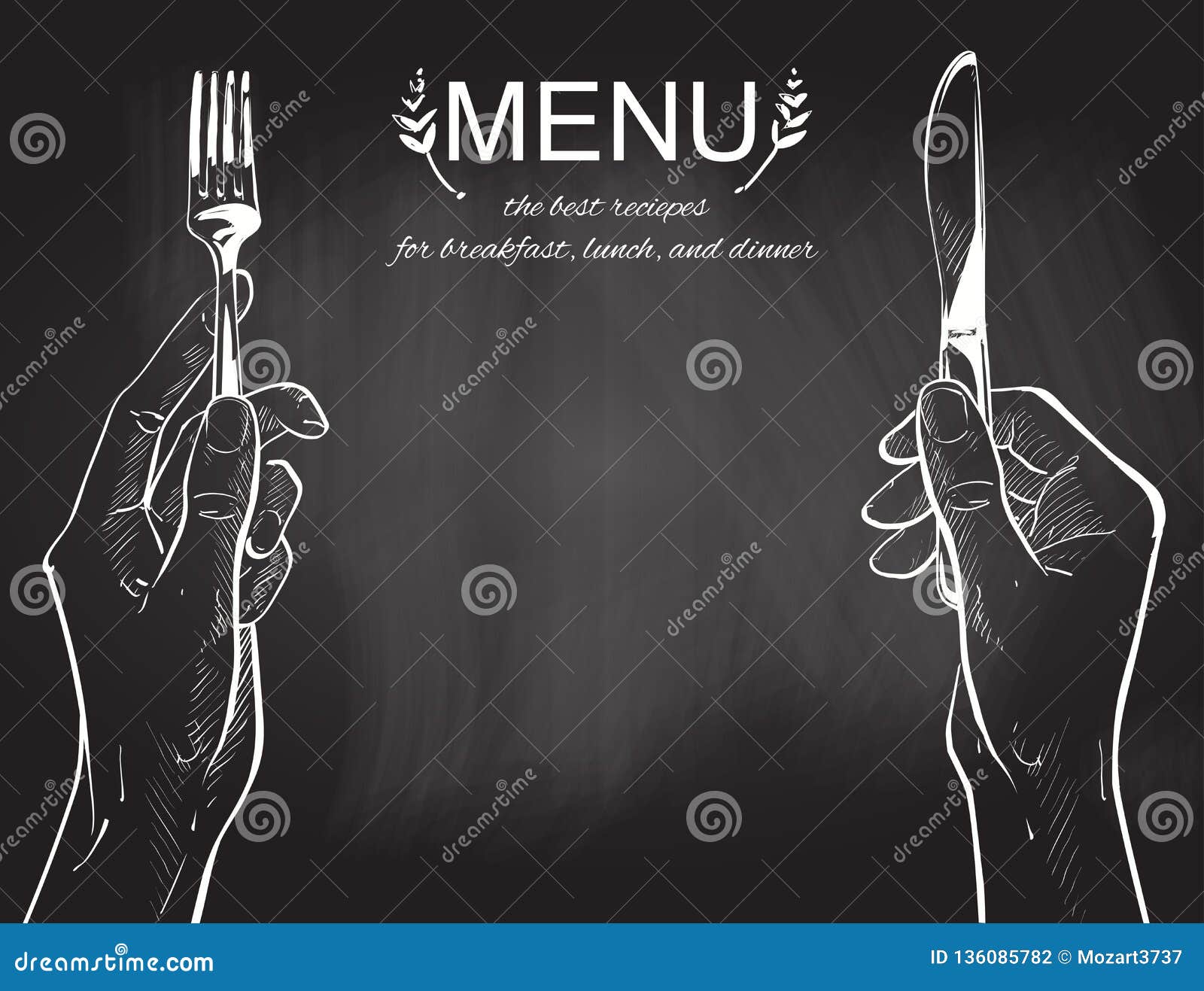 Vector Hands Holding a Knife and Fork Stock Vector - Illustration of ...