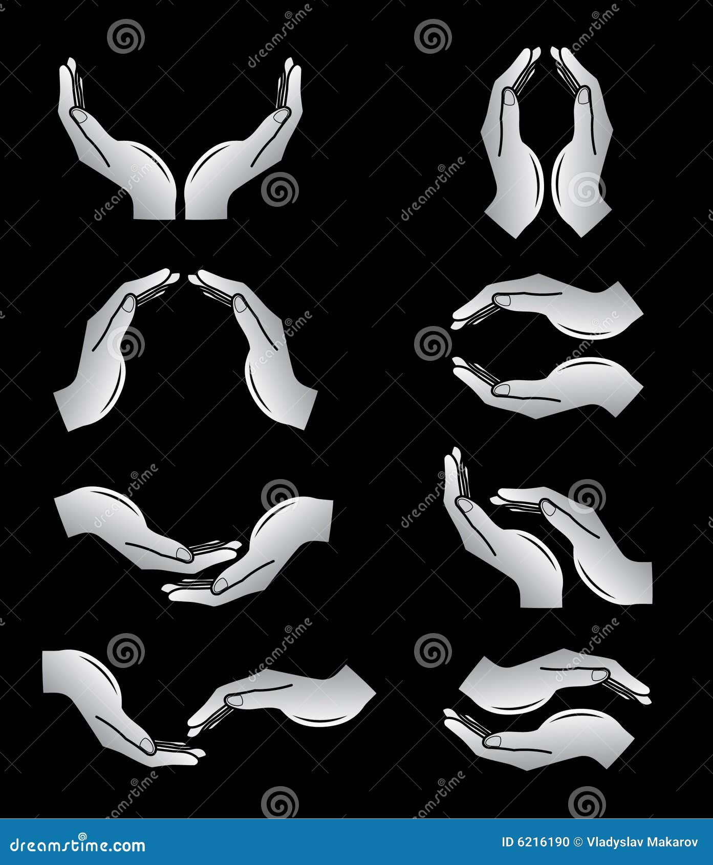 Vector Hands Icons Stock Photo - Image: 6216190