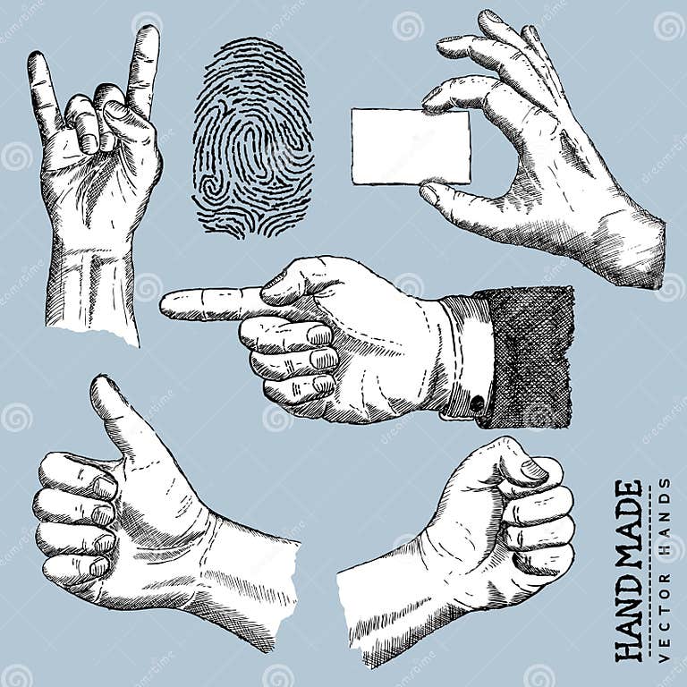 Vector Hands Set stock vector. Illustration of element - 38325804