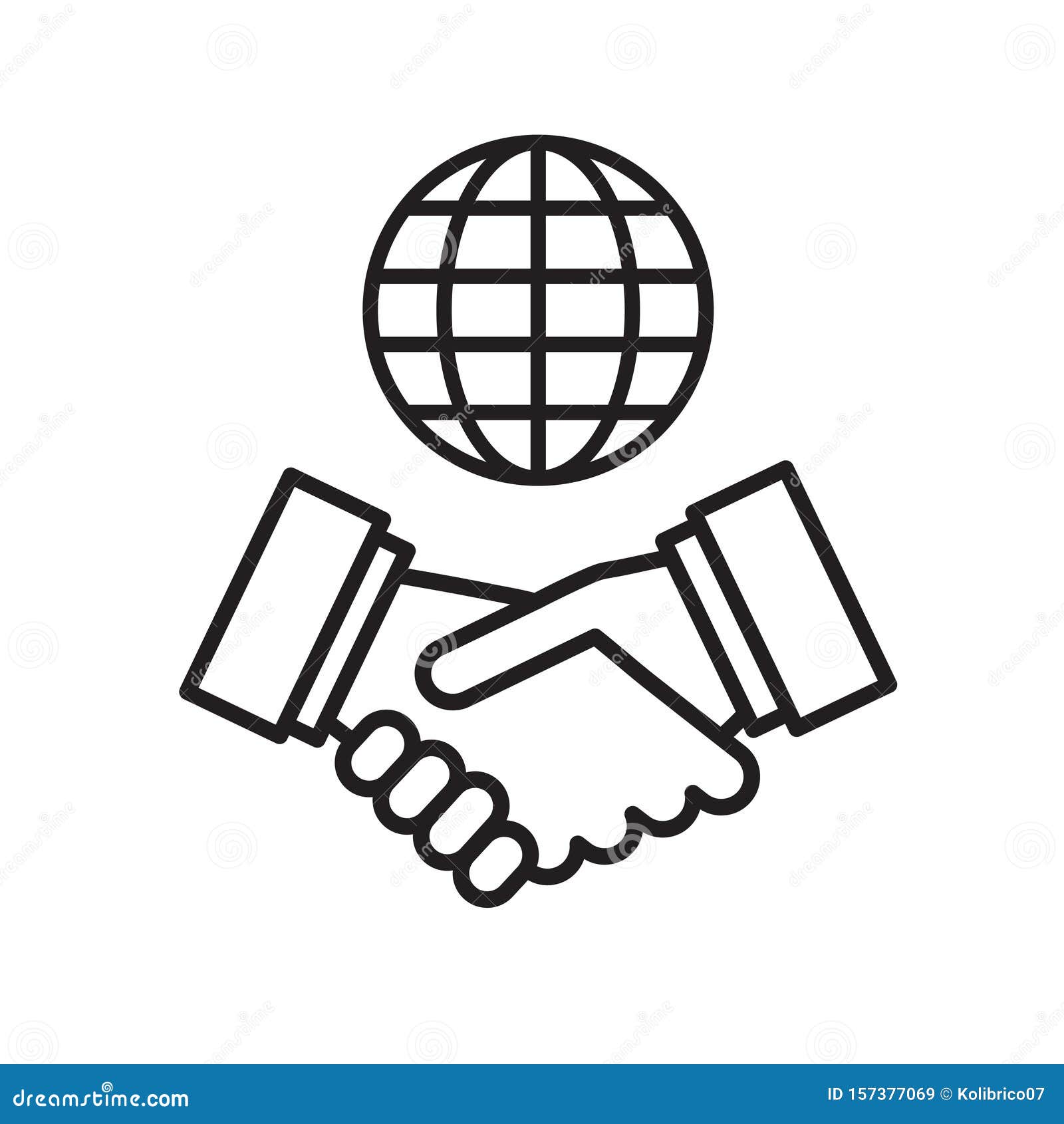 Vector Handshake and Globe Icon. International Partnership Stock Vector ...