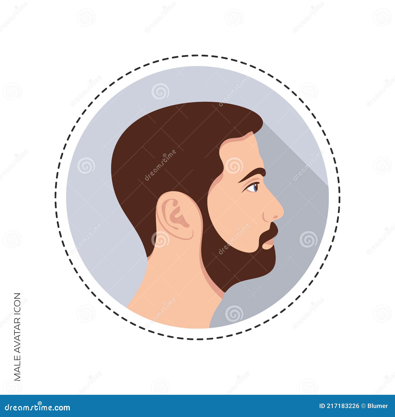 Vector Handsome Male Avatar Circle Web Icon Stock Vector - Illustration ...