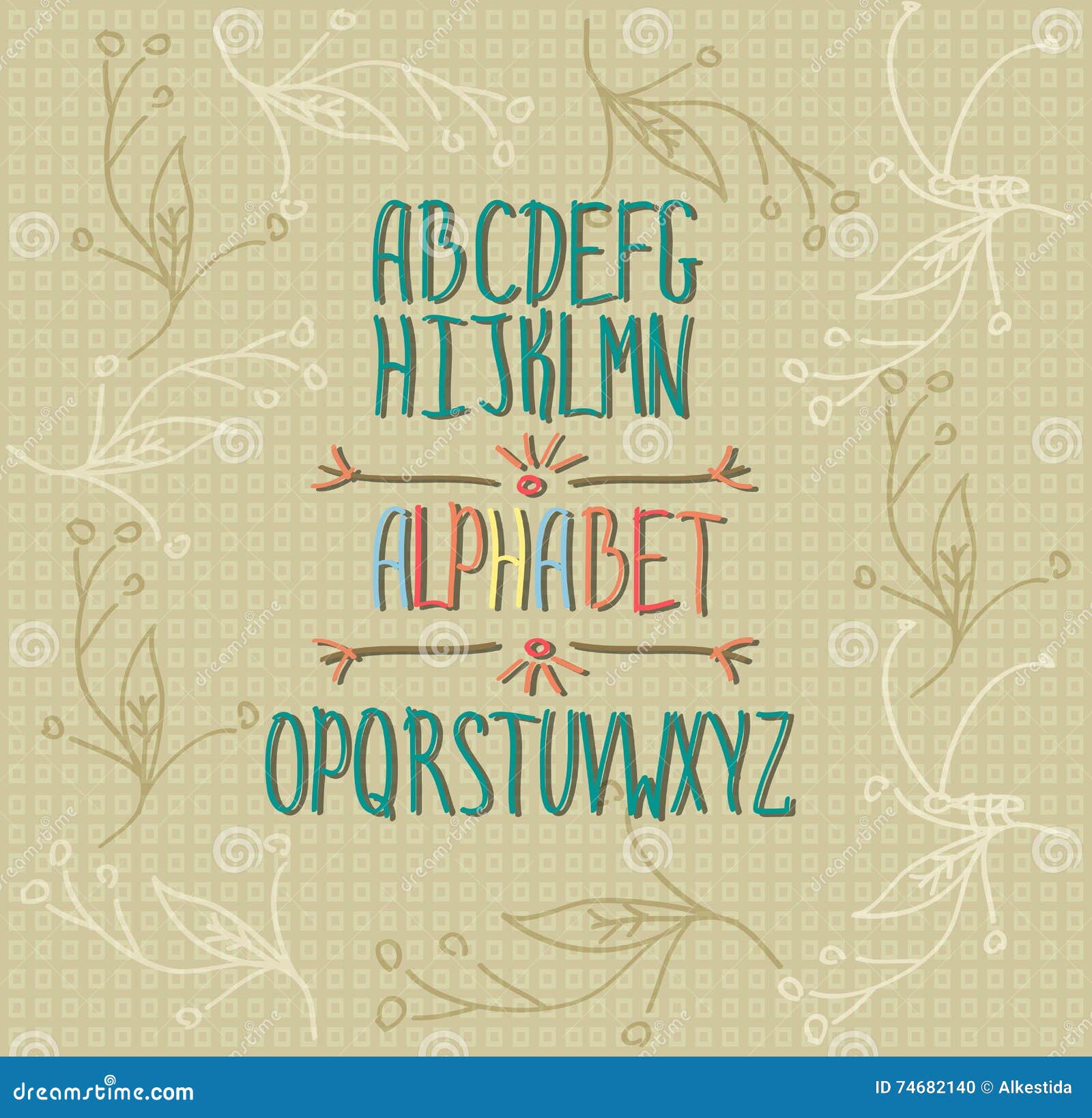 Vector Handwritten Alphabet. Uppercase And Lowercase Letters ...