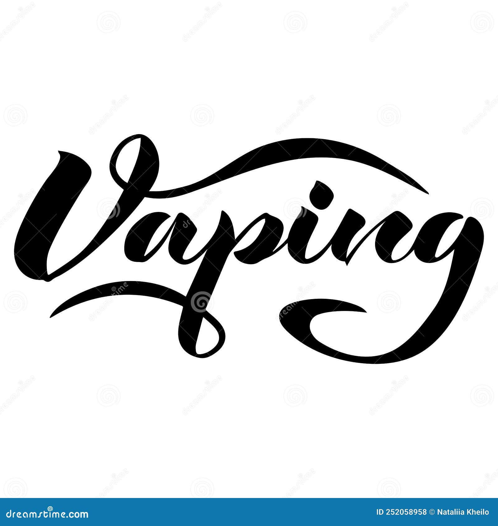 Vector Handwritten Calligraphic Inscription Vaping in Black on a White ...