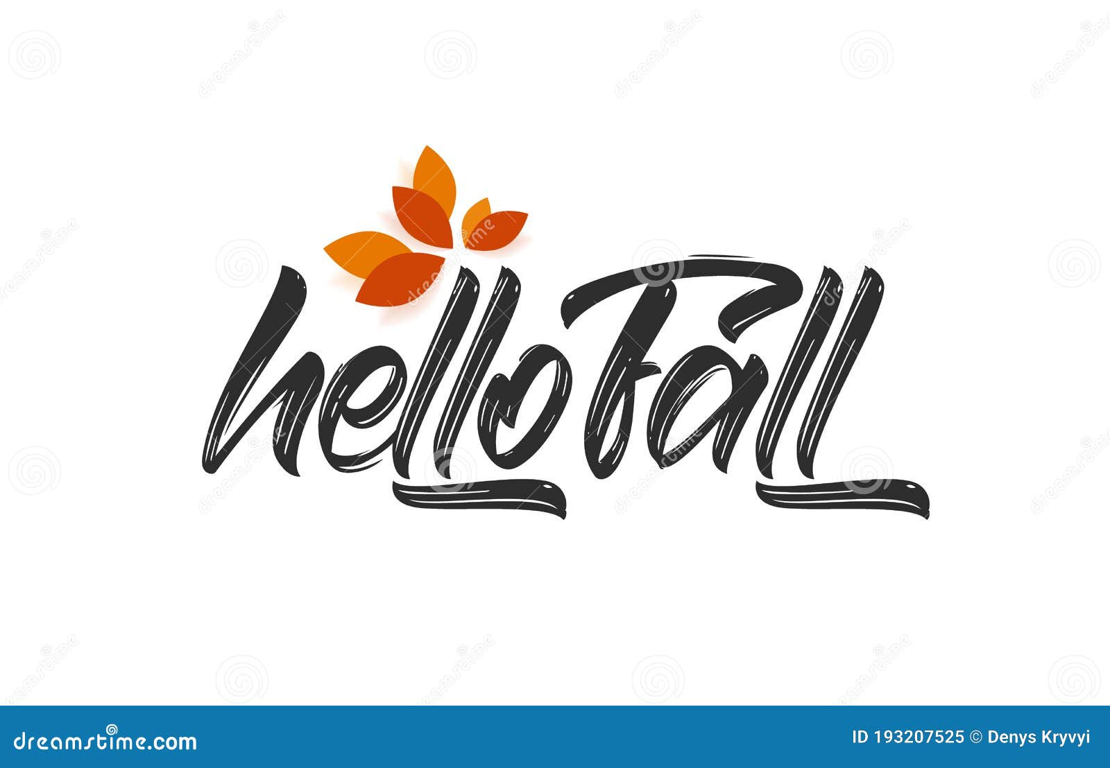 Vector Handwritten Calligraphic Type Lettering of Hello Fall with ...