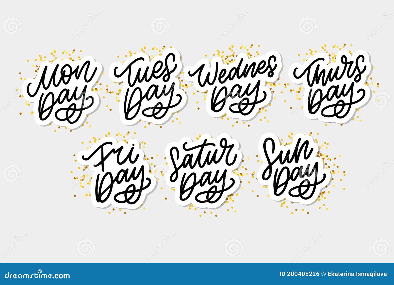 Vector Handwritten Inscription Days a Week. Calligraphy.dwritten ...