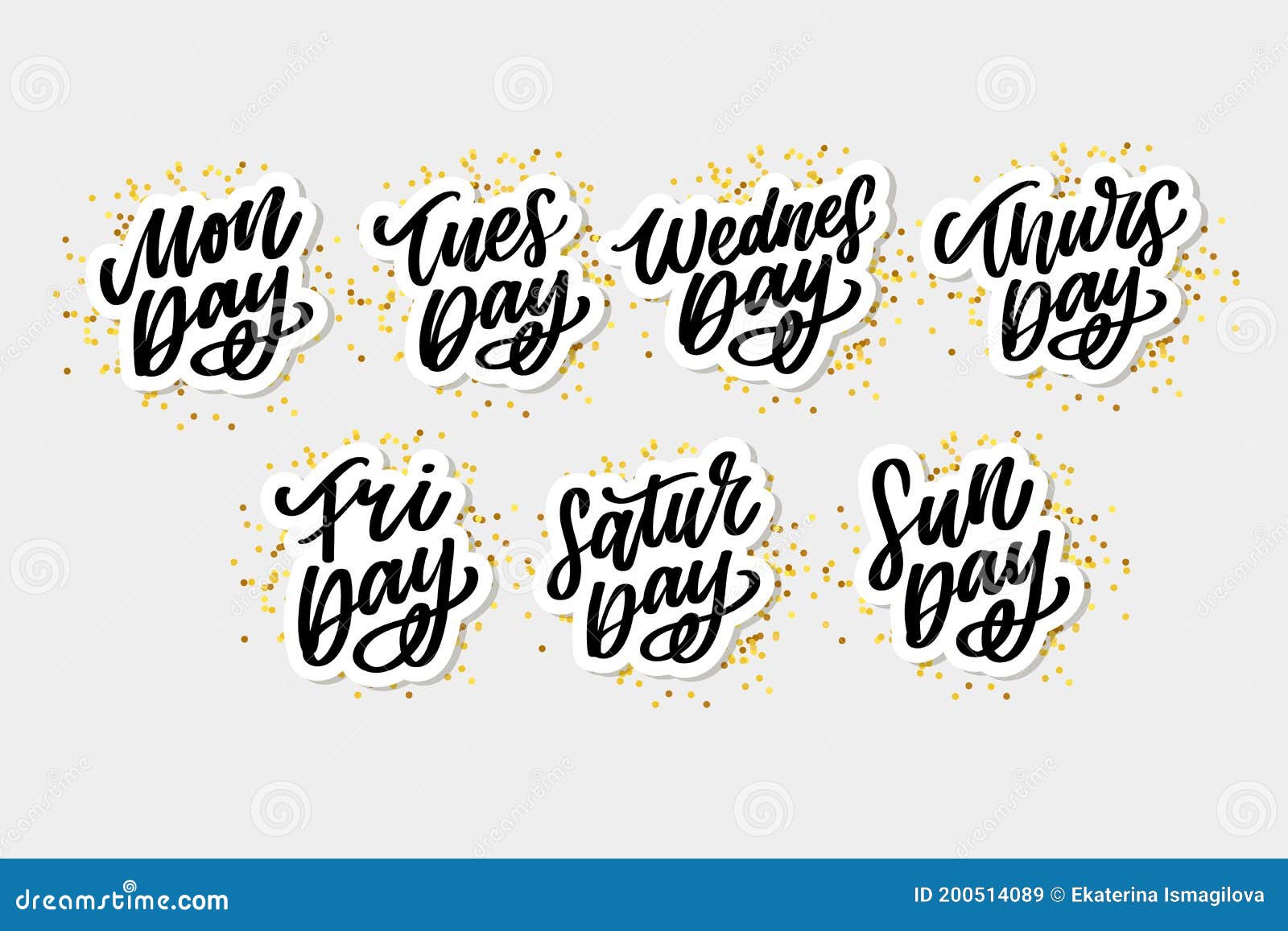 Vector Handwritten Inscription Days a Week. Calligraphy.dwritten ...