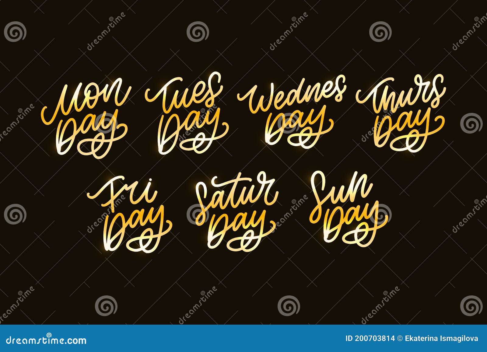 Vector Handwritten Inscription Days a Week. Calligraphy.dwritten ...