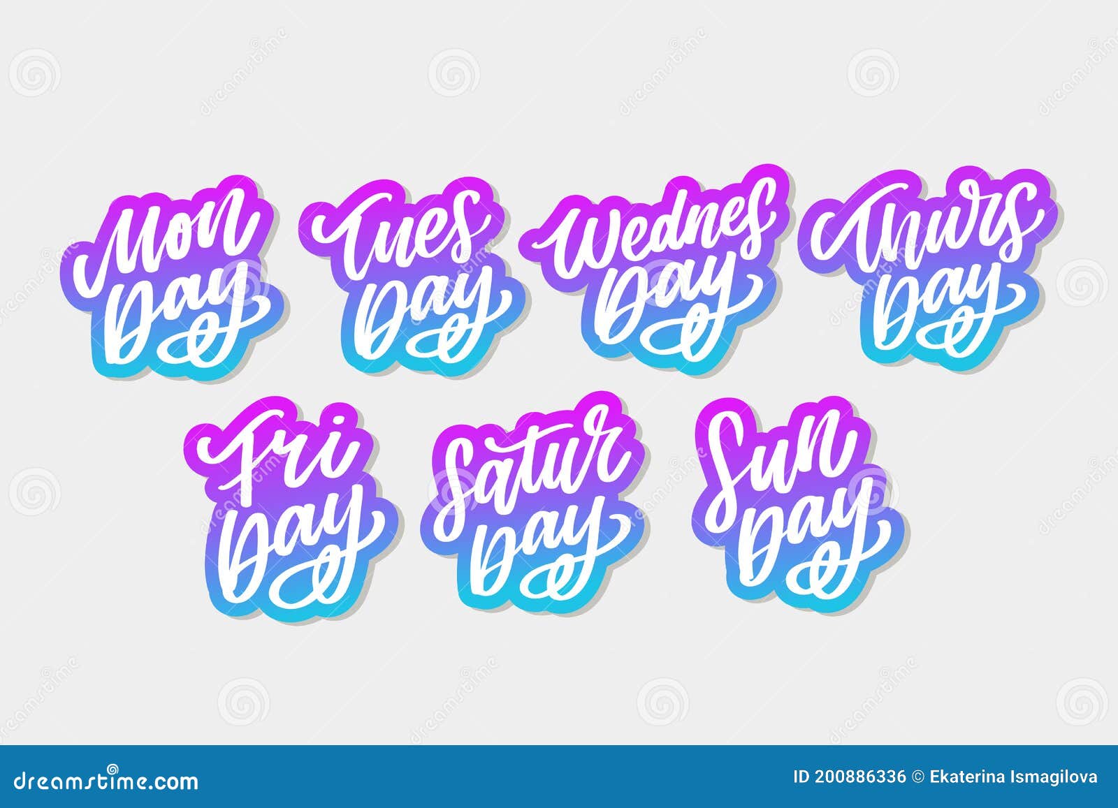 Vector Handwritten Inscription Days a Week. Calligraphy.dwritten ...