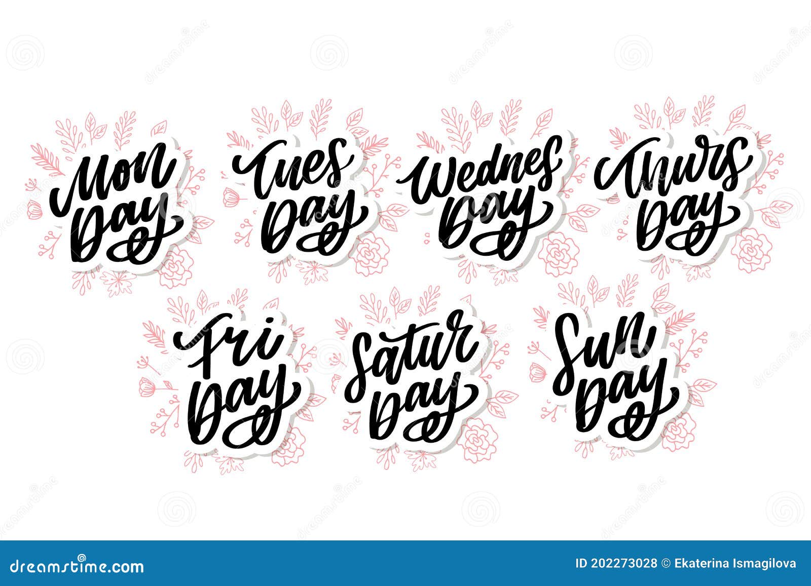 Vector Handwritten Inscription Days a Week. Calligraphy.dwritten ...