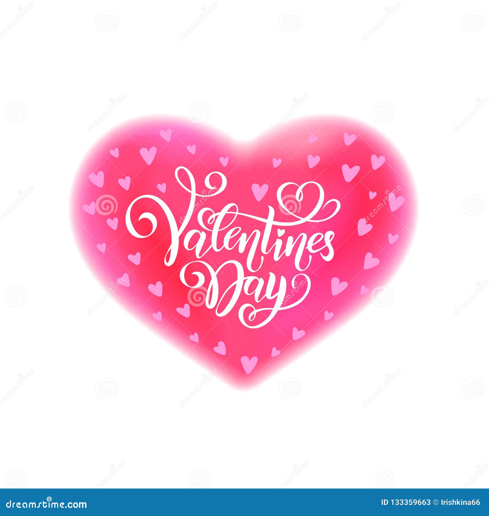 Vector Handwritten Lettering Happy Valentines Day Calligraphy Text