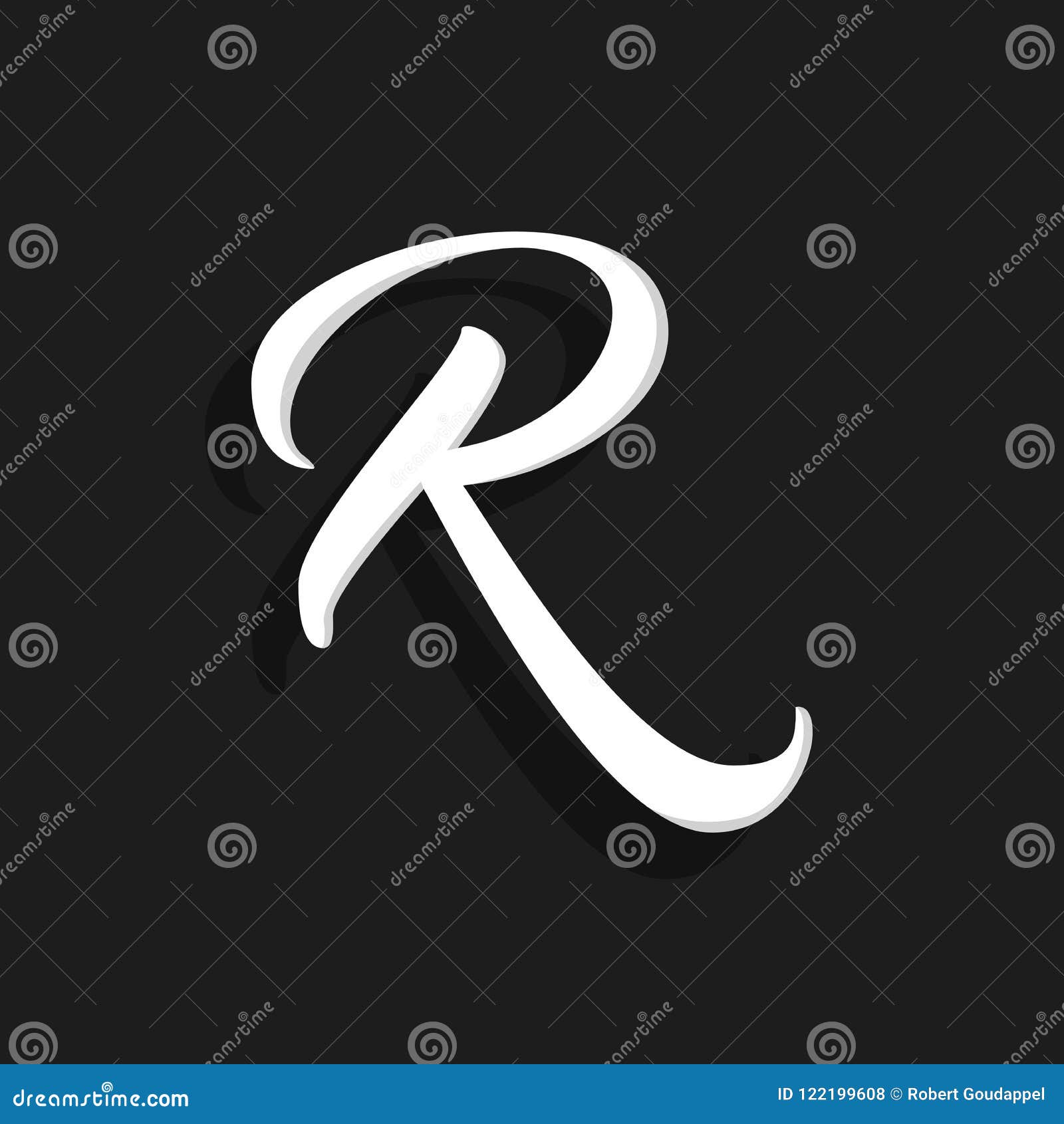 Vector Handwritten Logo Letter R Stock Vector - Illustration of classic ...