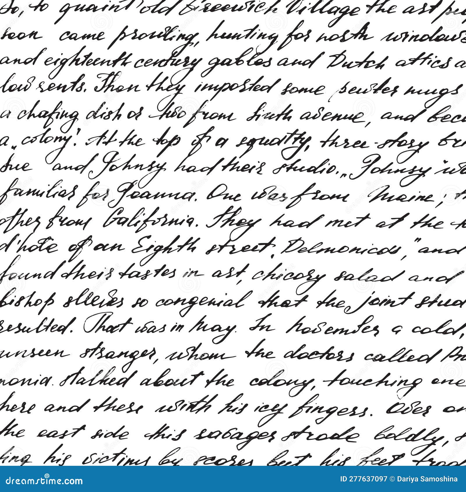 Vector: Handwritten Text in Pen and Black Ink. Excerpt from Story of O ...