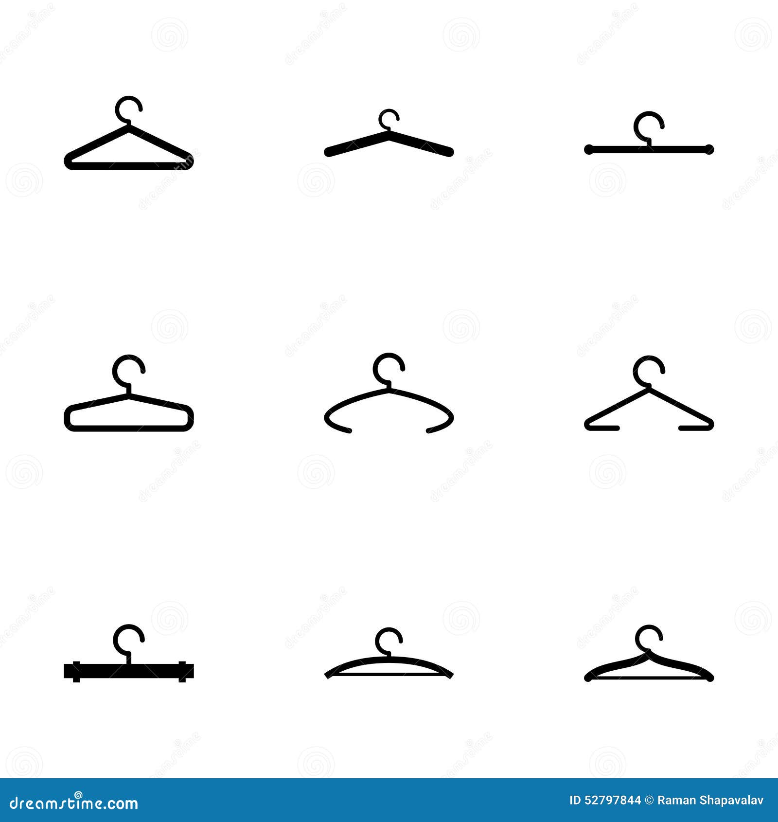 Vector Hanger Collection - Wooden, Plastic Hook | CartoonDealer.com ...