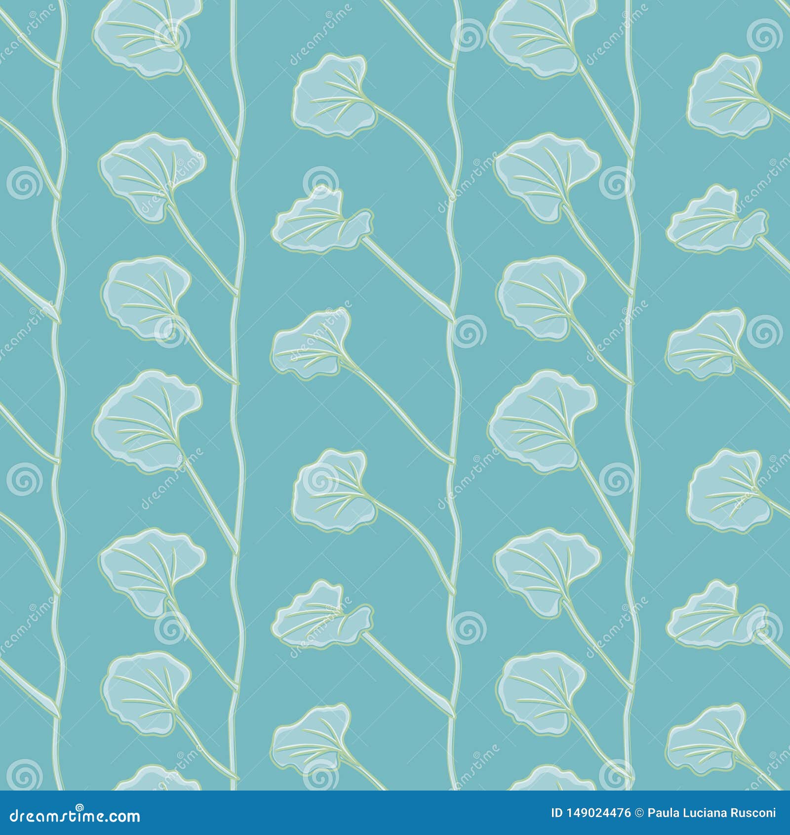 Vector Hanging Leaves Repeating Pattern Stock Vector - Illustration of ...