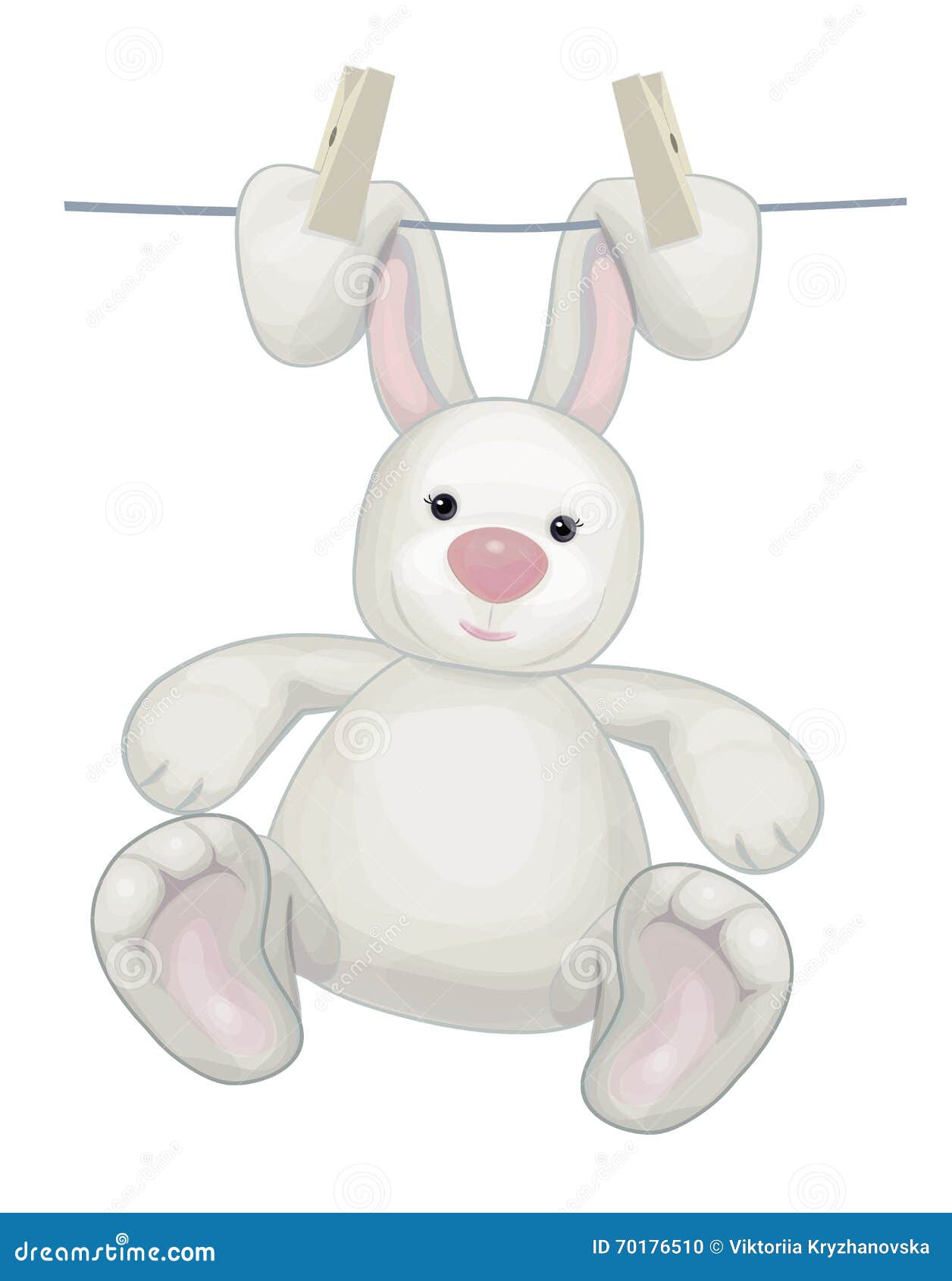 Vector hanging rabbit. stock vector. Illustration of small - 70176510