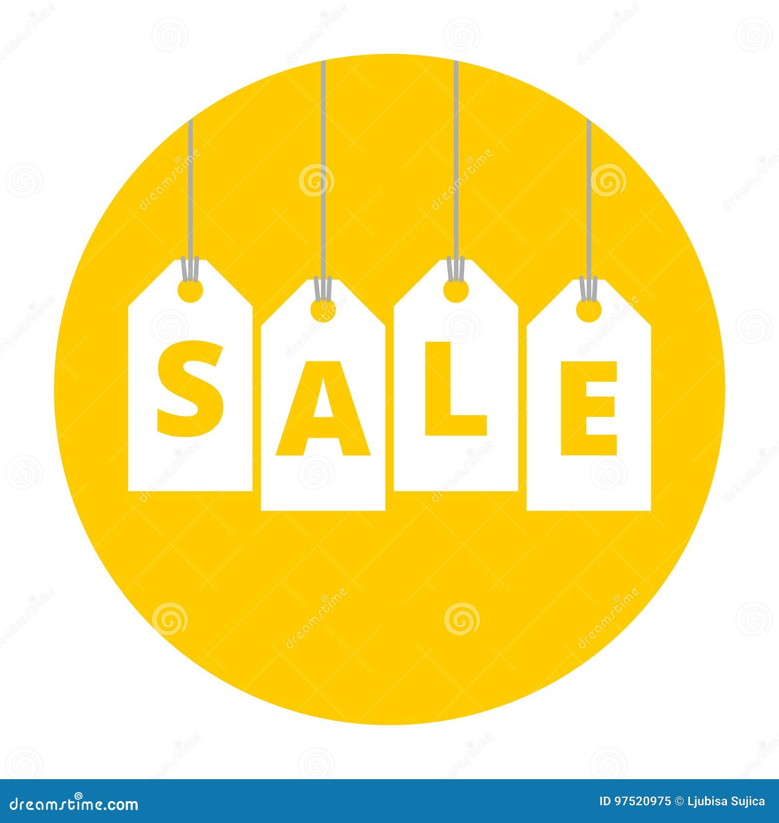 Vector Hanging Sale Tags stock illustration. Illustration of sell ...