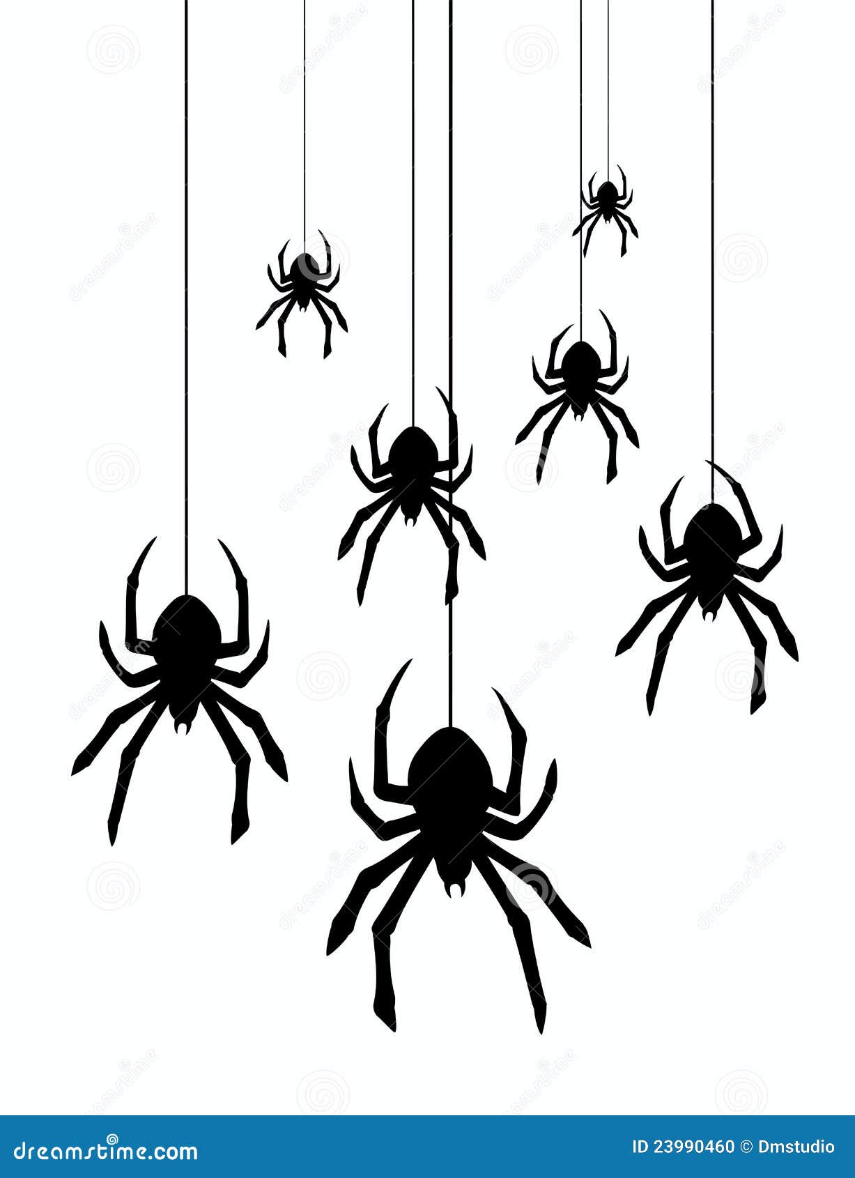 Vector Hanging Spiders Stock Photo - Image: 23990460
