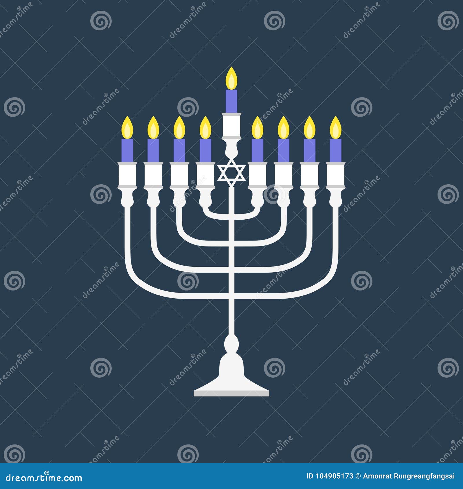Vector hanukkah menorah stock vector. Illustration of retro - 104905173
