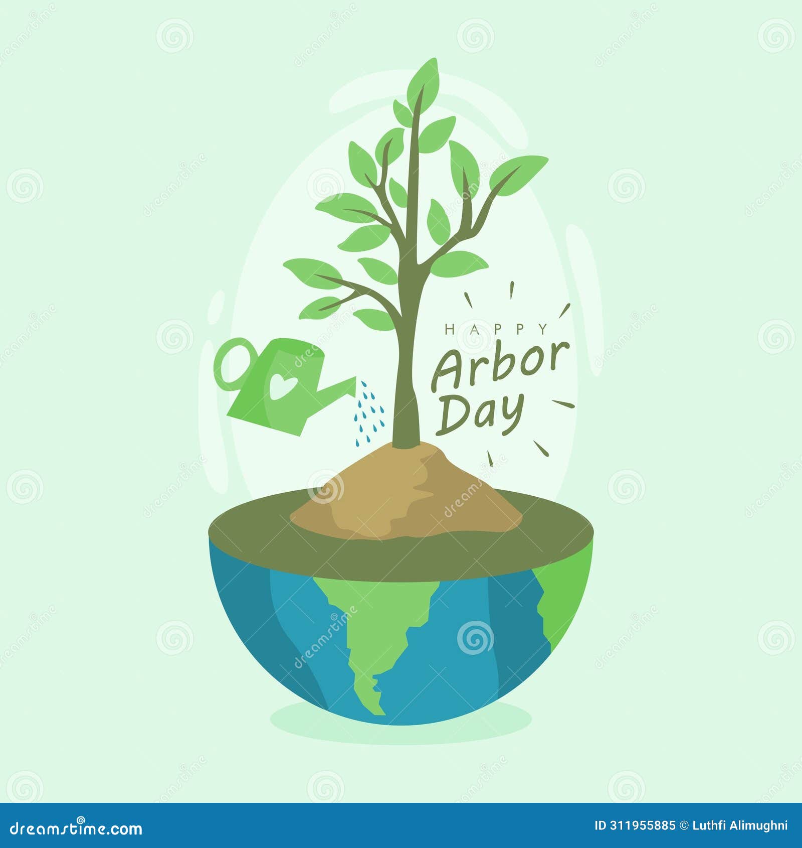 Vector Happy Arbor Day Poster Template Stock Vector - Illustration of ...