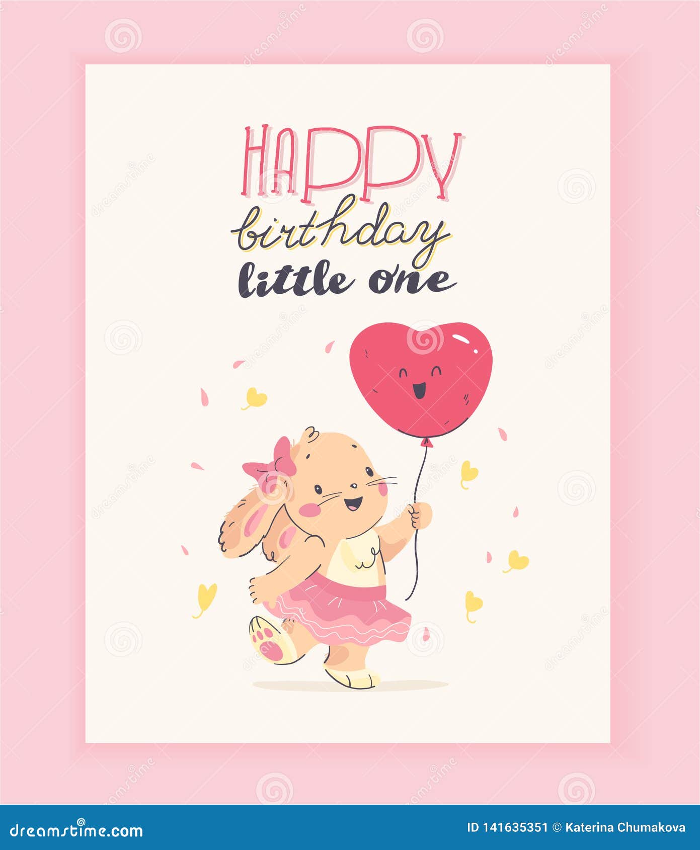 Vector Happy Birthday Congratulation Card Design With Cute Little Baby ... Vector Happy Birthday Congratulation Card Design With Cute Little Baby ...