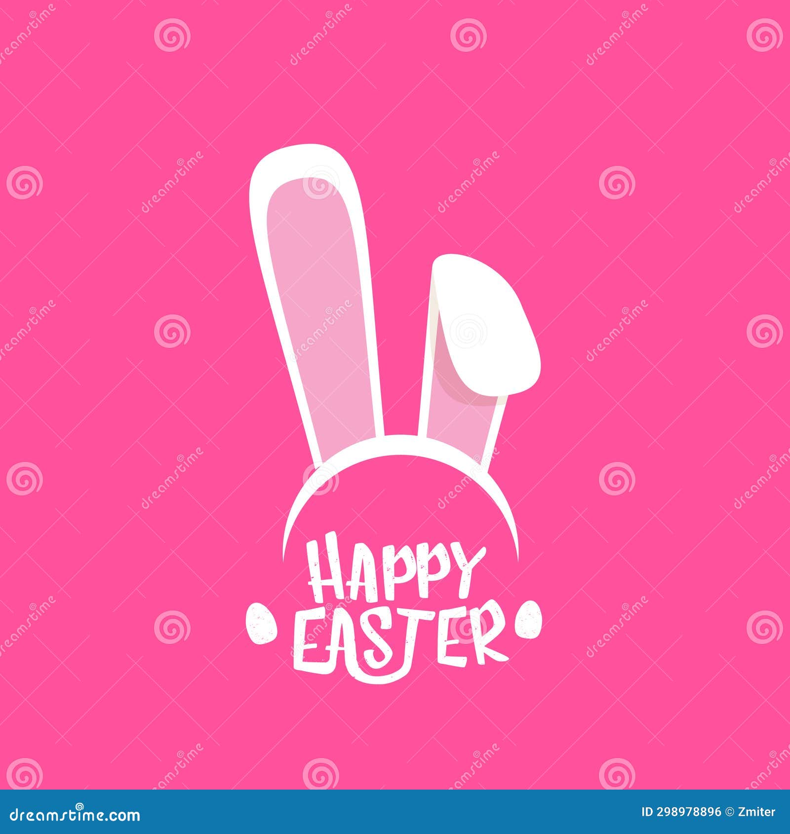 Vector Happy Easter Greeting Card with White Easter Bunny Funky Mask ...