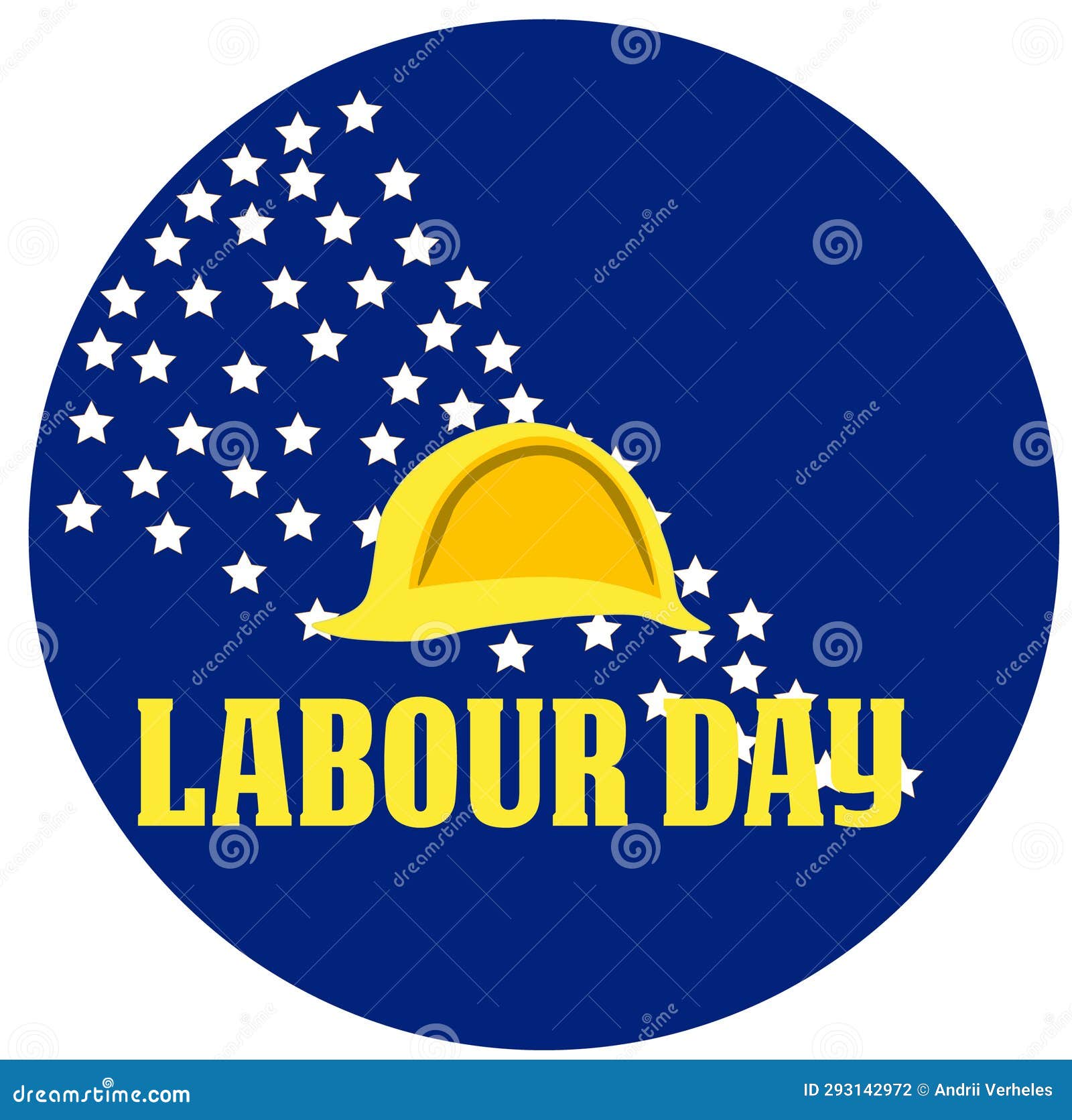 Happy Labour Day Illustration Round Worker Stock Illustration ...