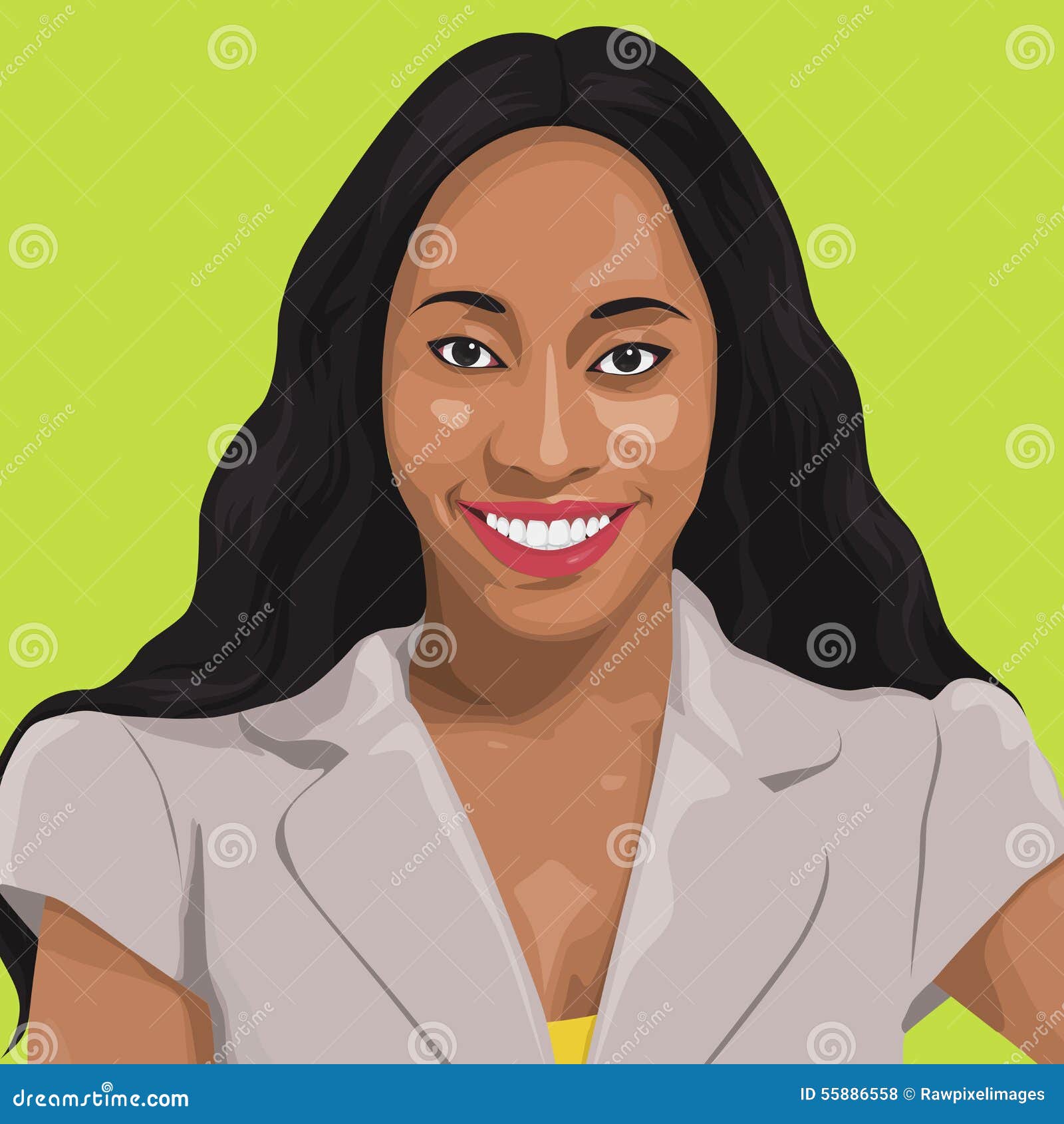 Vector of Happy Lady Portrait Stock Vector - Illustration of portrait ...