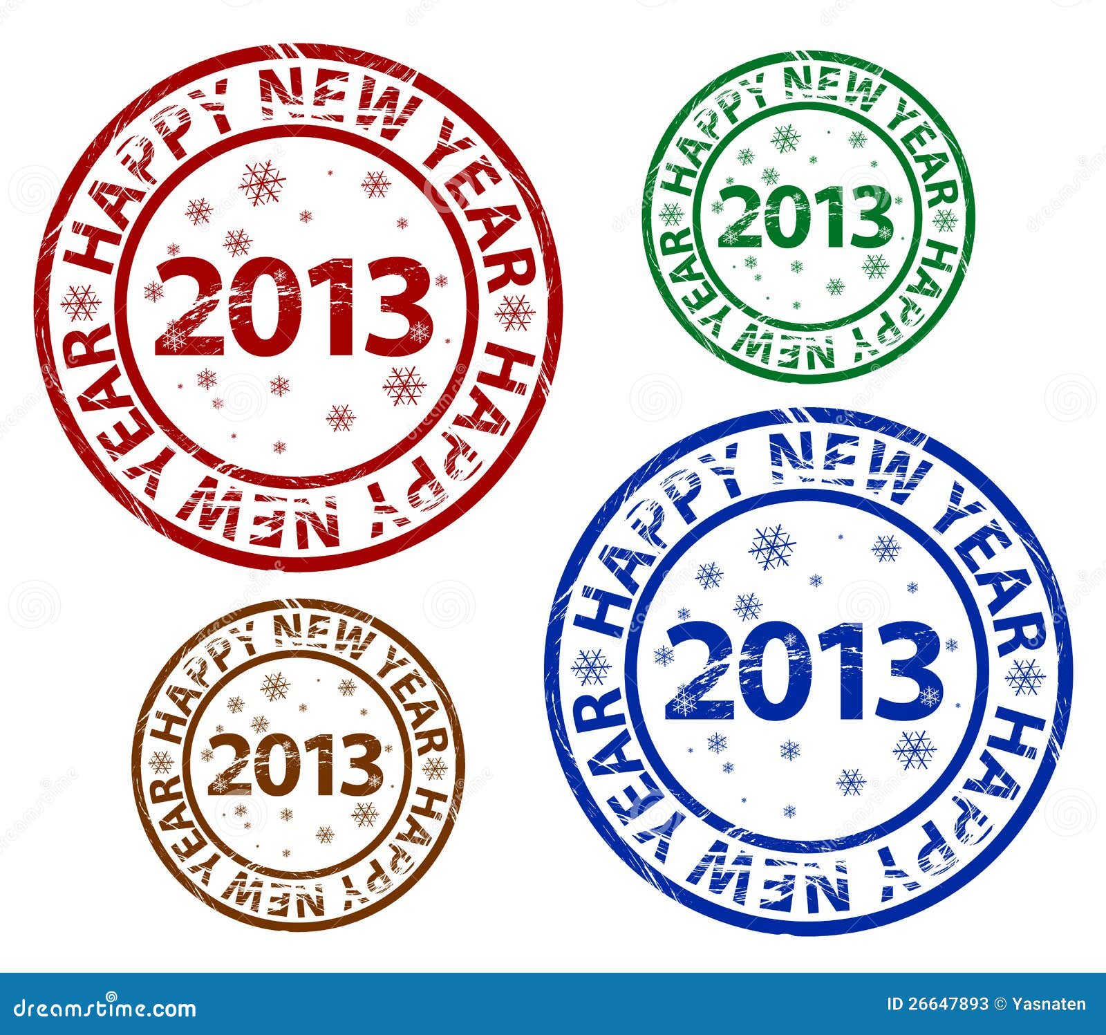 Vector Happy New Year Stamp Stock Illustration - Illustration of sign ...