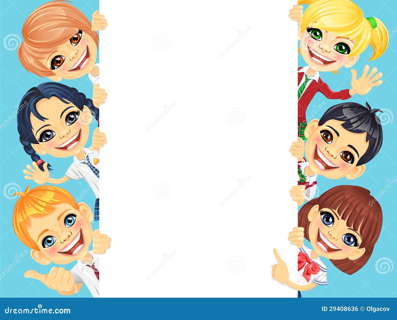 Vector Happy Smile Kids and Banner Stock Vector - Illustration of ...
