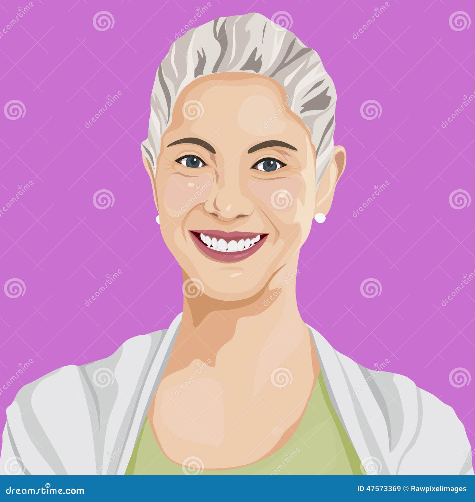 Vector of Happy Smile Lady Portrait Art Concept Stock Illustration ...