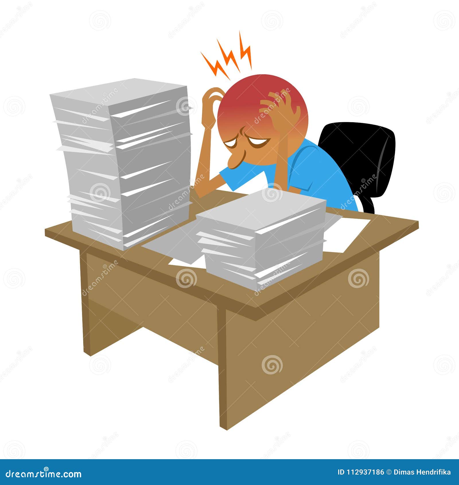 Vector Hard Day in the Office, There is so Much Paperwork To Be Done ...