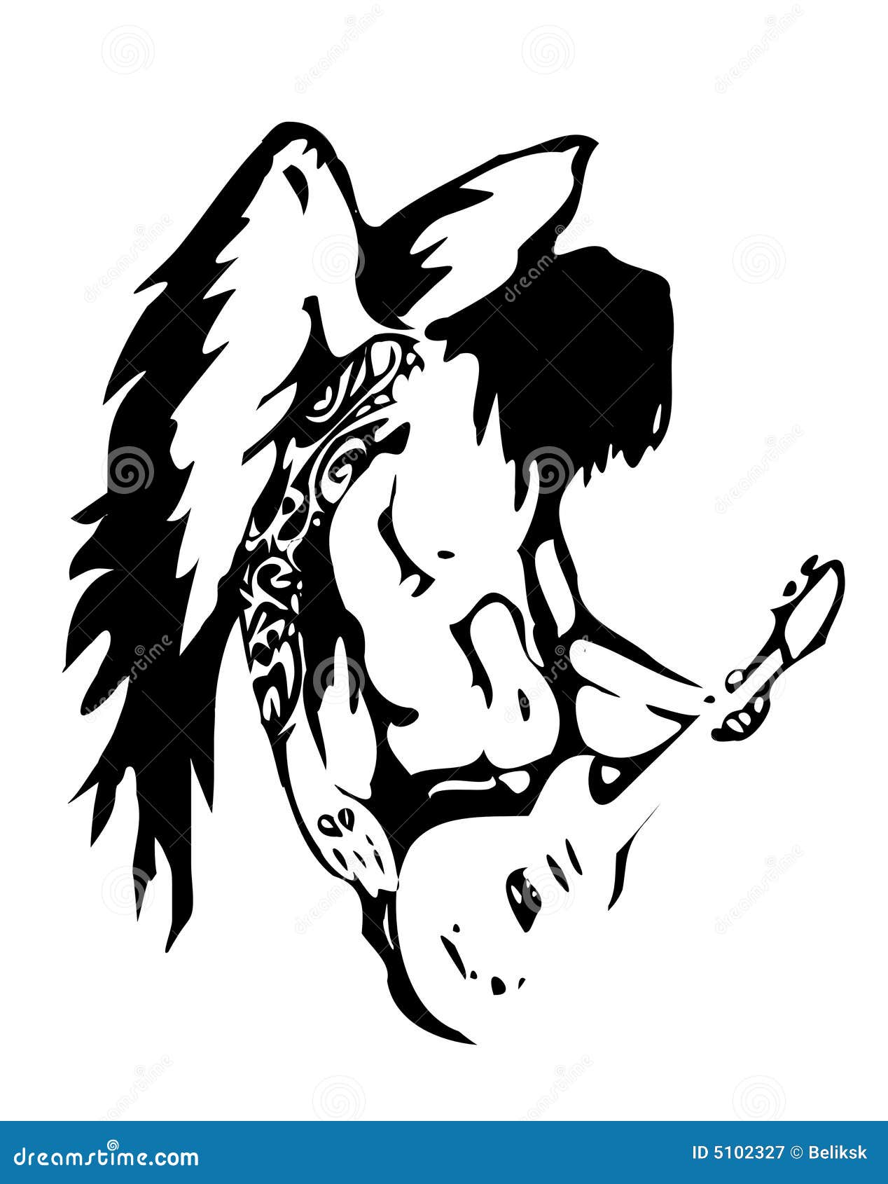 Vector hard rock angel stock vector. Illustration of music - 5102327
