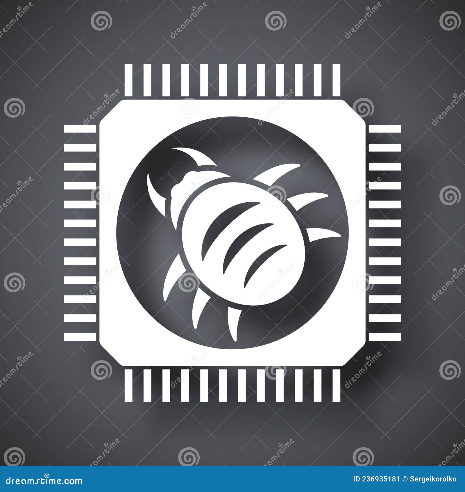 Vector hardware bug icon stock vector. Illustration of hack - 236935181