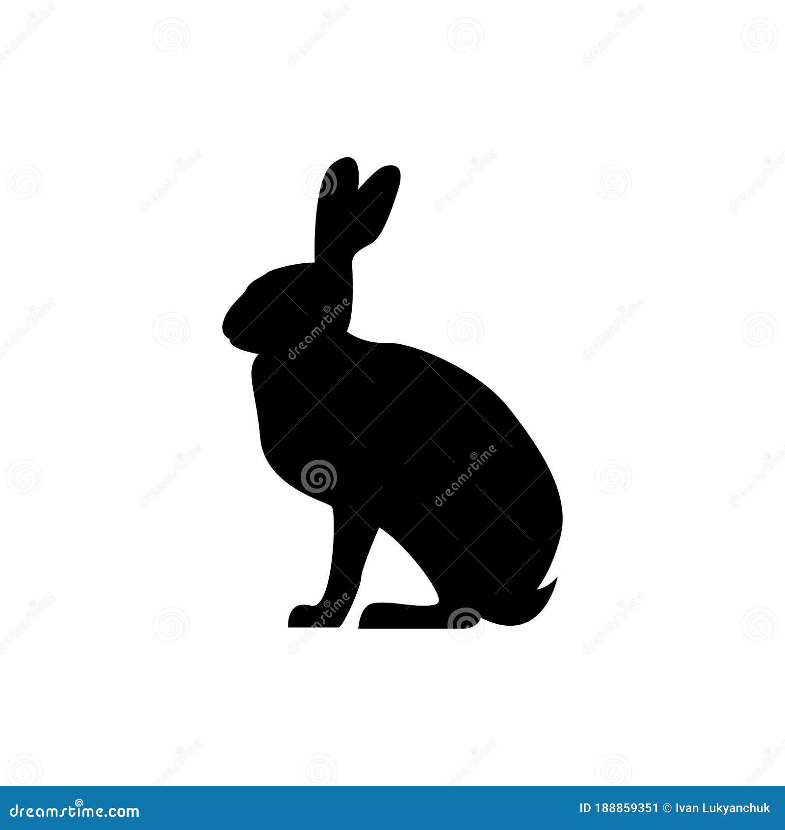 Vector Hare Silhouette View Side for Retro Logos, Emblems, Badges ...