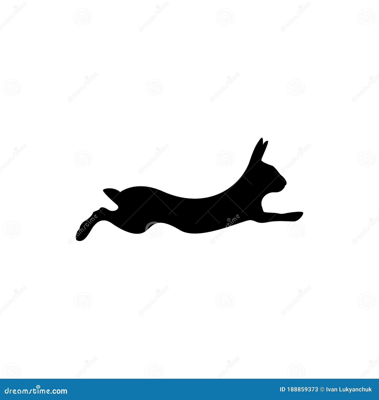 Vector Hare Silhouette View Side for Retro Logos, Emblems, Badges ...