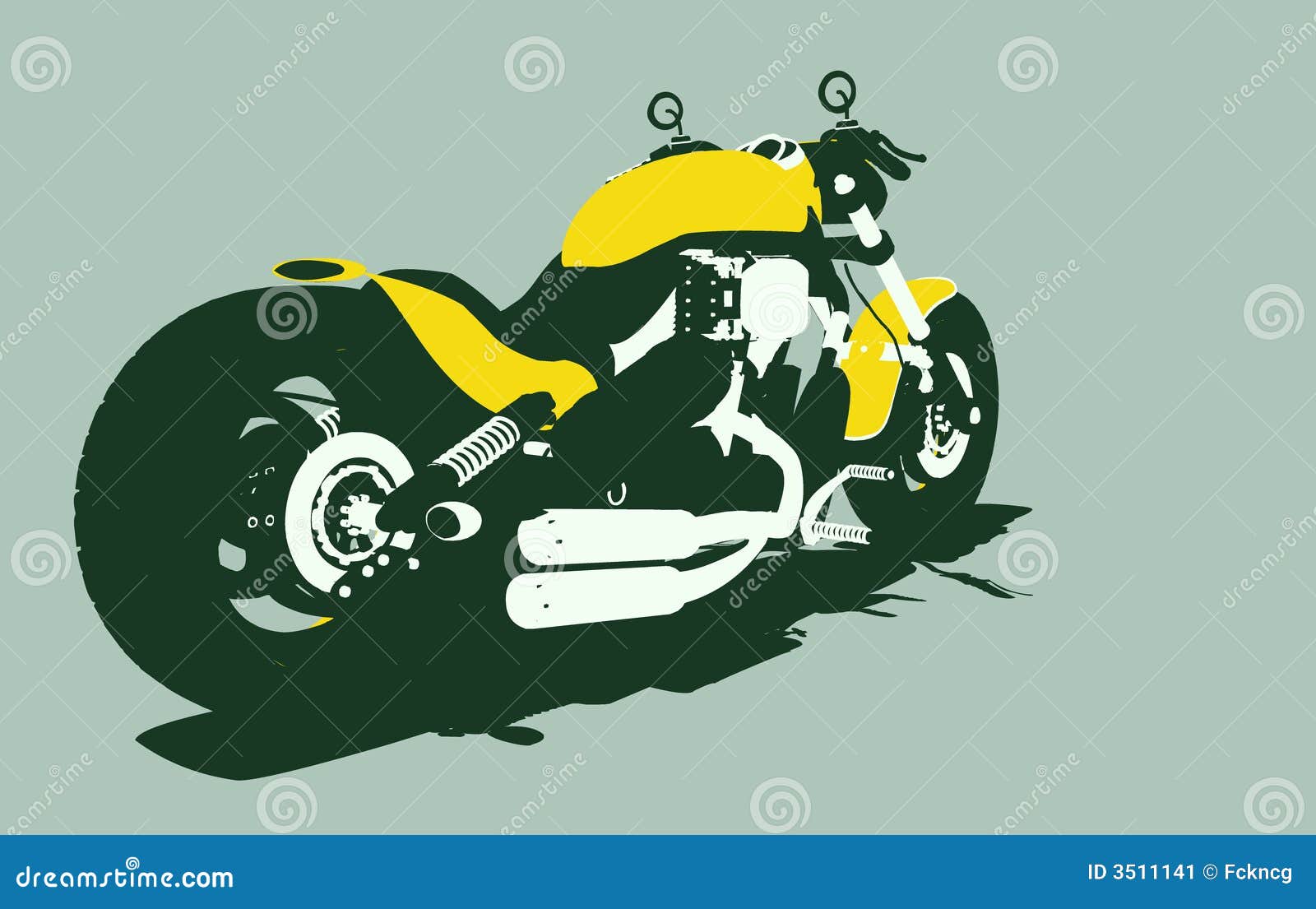 Vector Harleycustom Bike Back Stock Vector - Illustration of harley ...