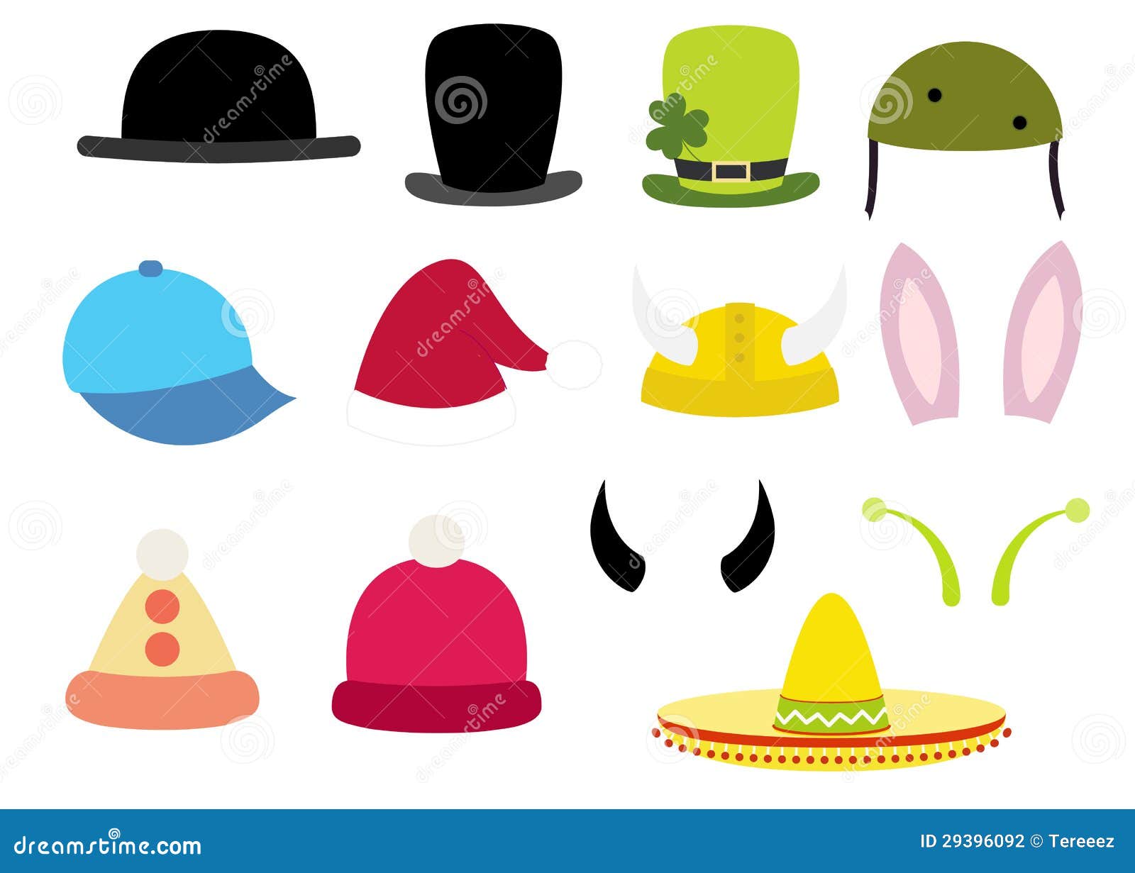 Vector hats stock vector. Illustration of claus, patrick - 29396092