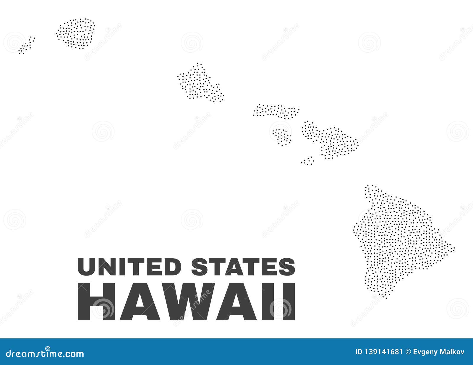 Vector Hawaii State Map of Dots Stock Vector - Illustration of ...
