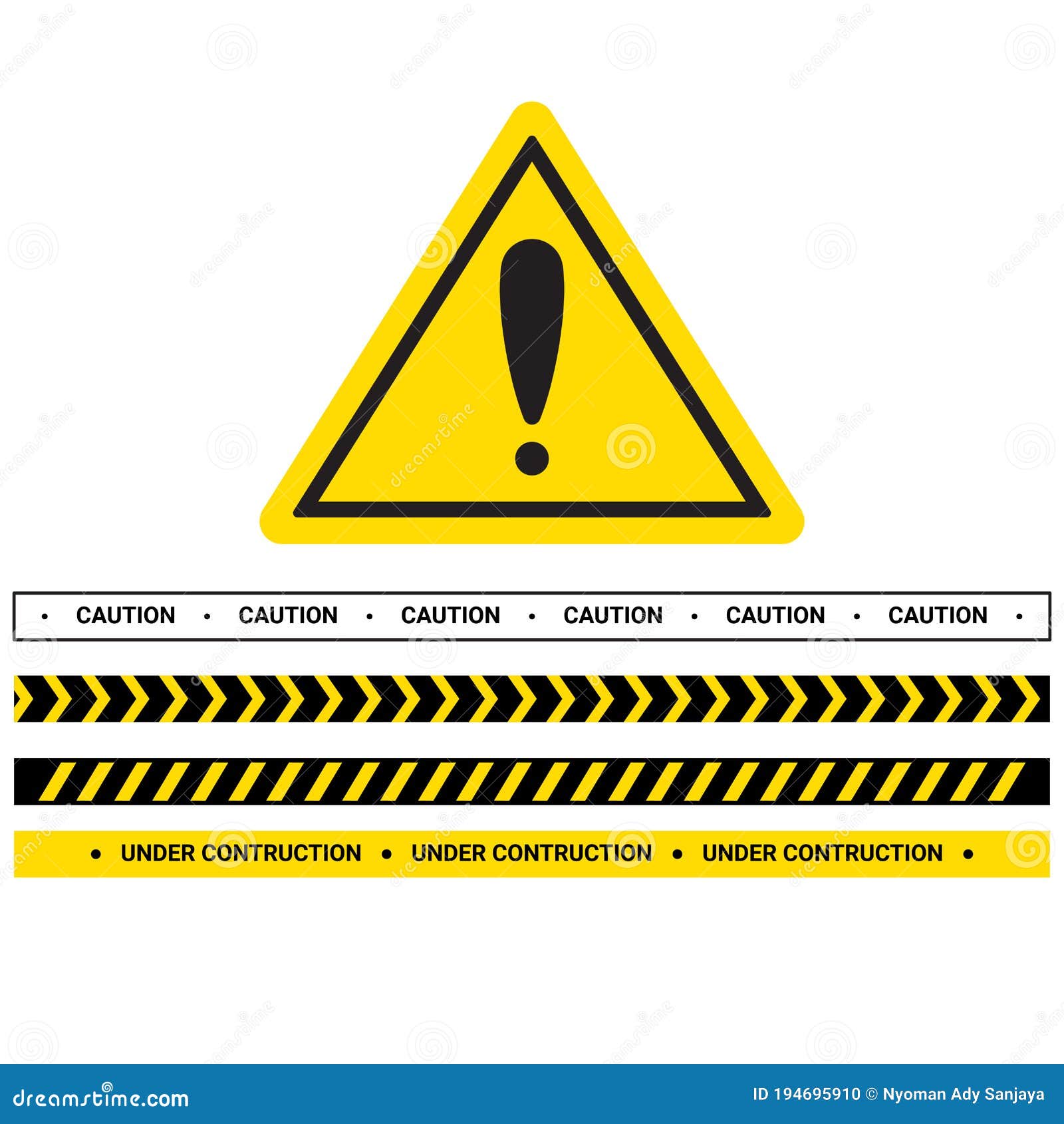 Vector Hazard Frame. Caution Frame with Black and Yellow Stripes Stock ...