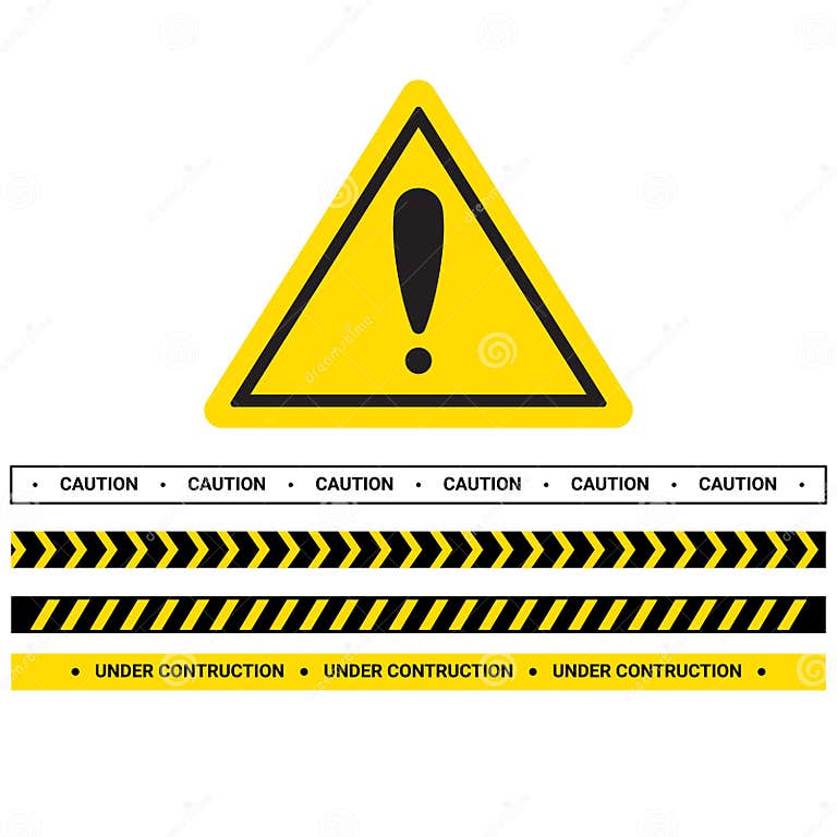 Vector Hazard Frame. Caution Frame with Black and Yellow Stripes Stock ...