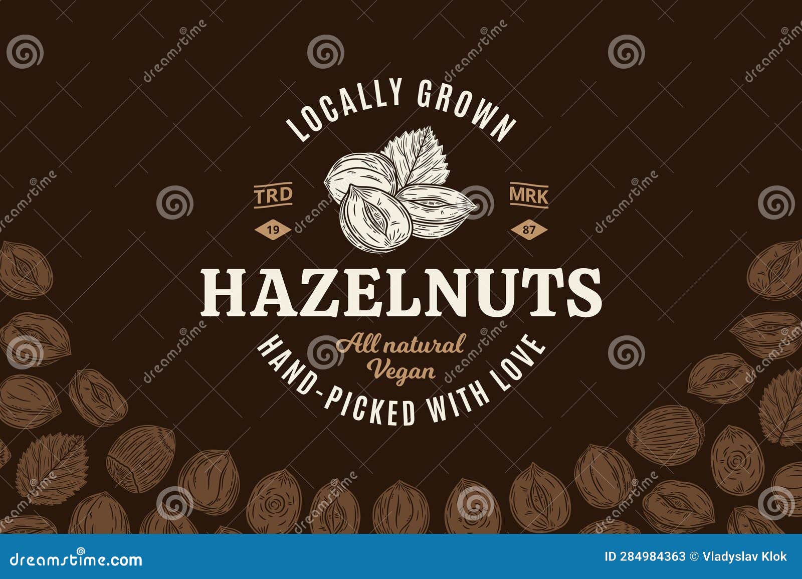 Vector hazelnut logo stock vector. Illustration of vector - 284984363