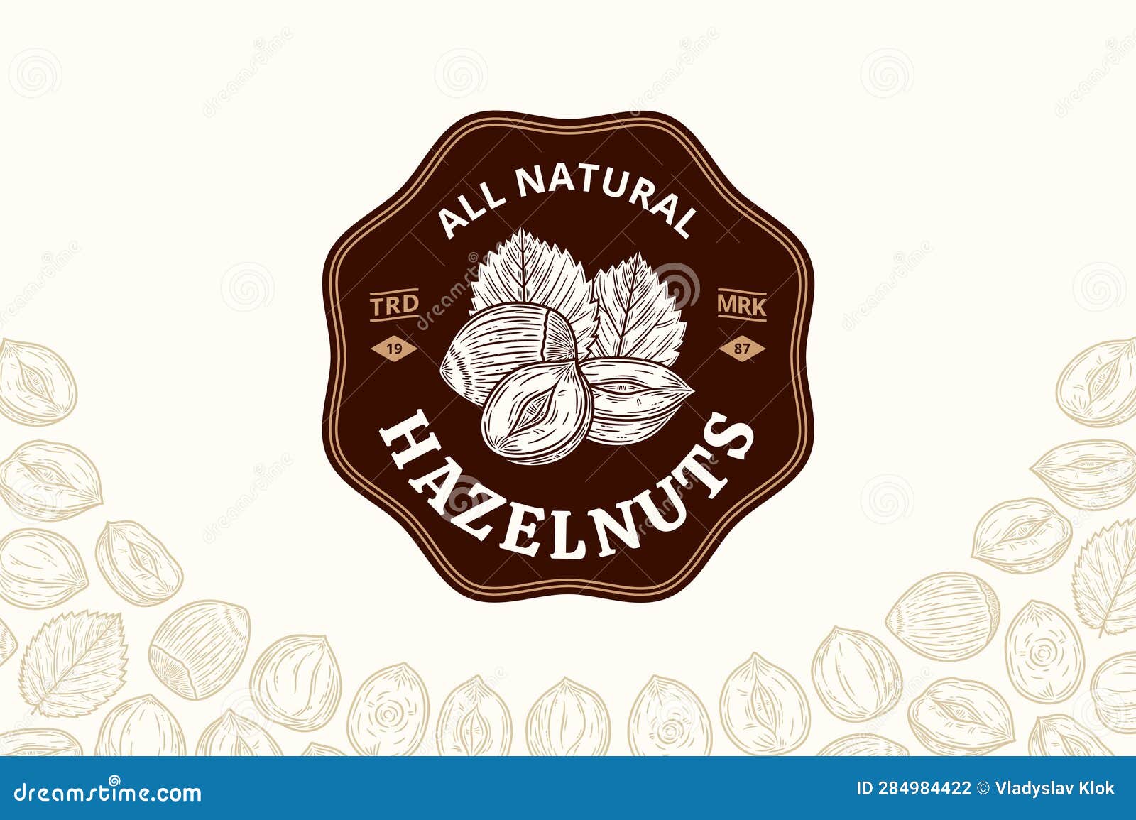 Vector hazelnut logo stock vector. Illustration of hazelnuts - 284984422