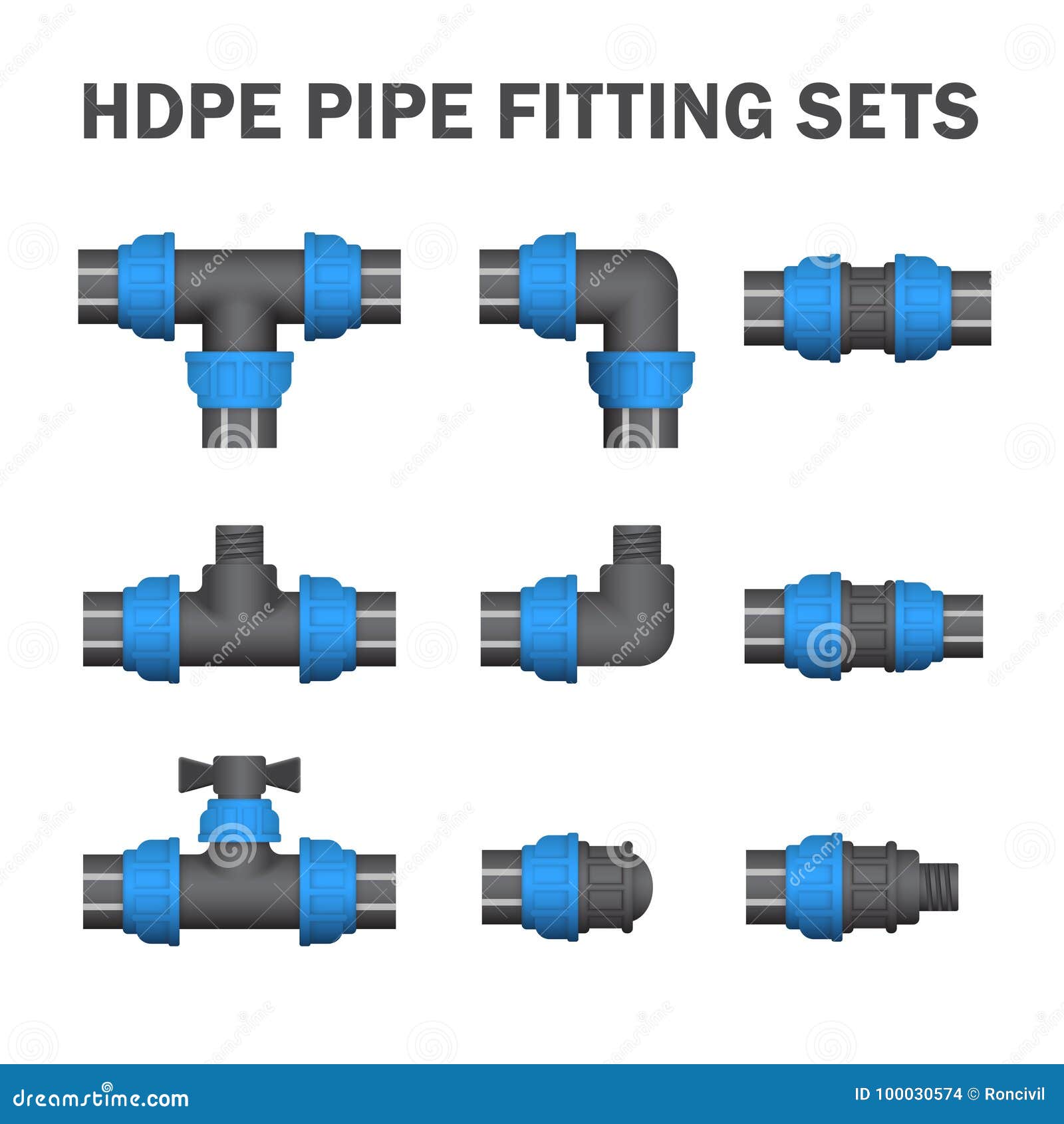 Pipe fitting vector stock vector. Illustration of accessory - 100030574
