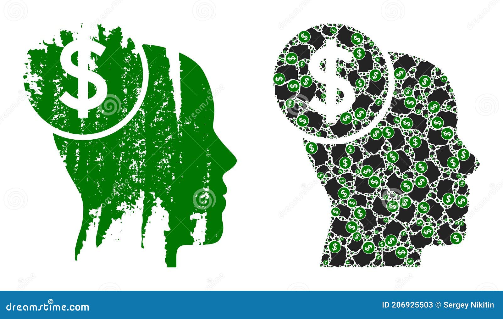 Head Banking Icon Recursive Mosaic and Grunge Textured Icon Stock ...