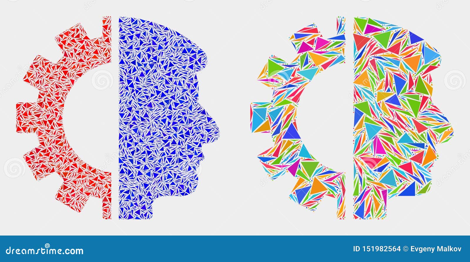 Vector Head Gear Mosaic Icon of Triangles Stock Vector - Illustration ...