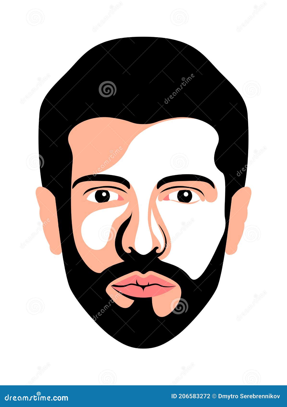 Vector Head in Graphic Style Stock Illustration - Illustration of ...