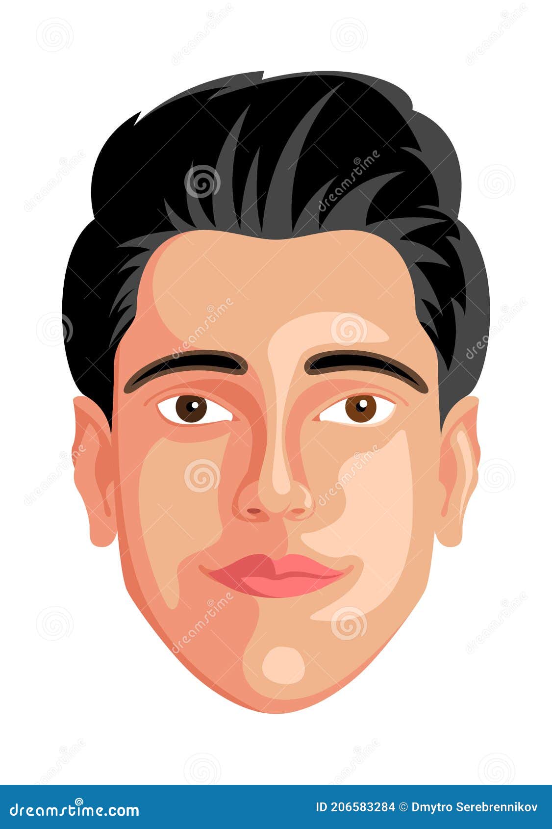 Vector Head in Graphic Style Stock Illustration - Illustration of face ...